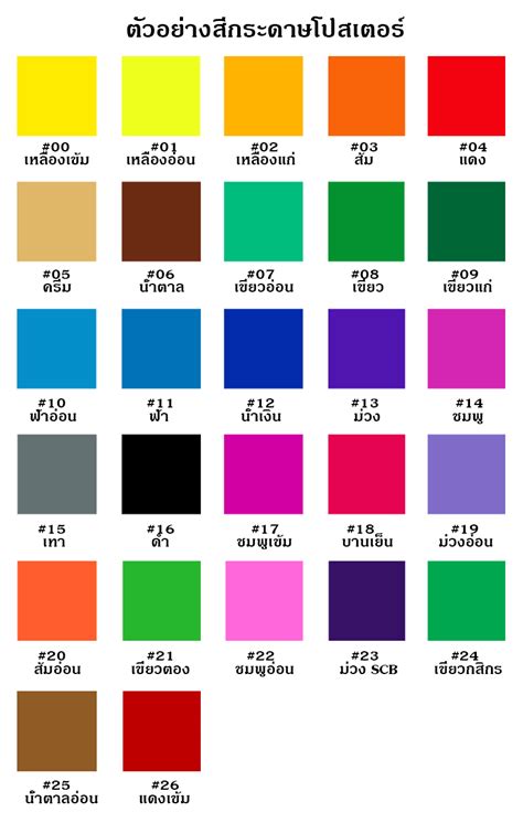 โปสเตอร์สี 2หน้า 80g ขนาด52 77ซม แพ็ค100แผ่น ขายส่งเครื่องเขียน