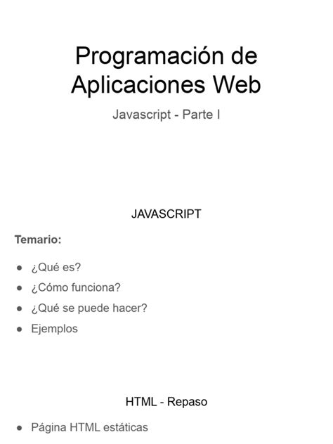Javascript Parte1 Pdf Script Java Lenguaje De Programación