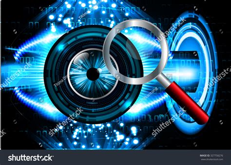 Magnifying Glass Scanning Identifying Computer Virus Stock Vector