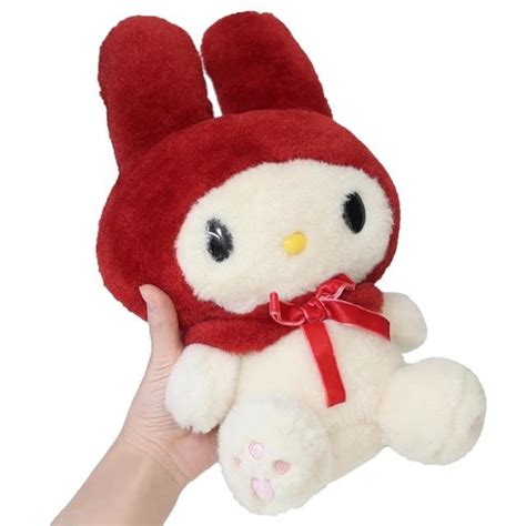 小禮堂 Sanrio 三麗鷗 美樂蒂 絨毛玩偶娃娃 紅帽豎耳款 文創小物 Yahoo奇摩購物中心