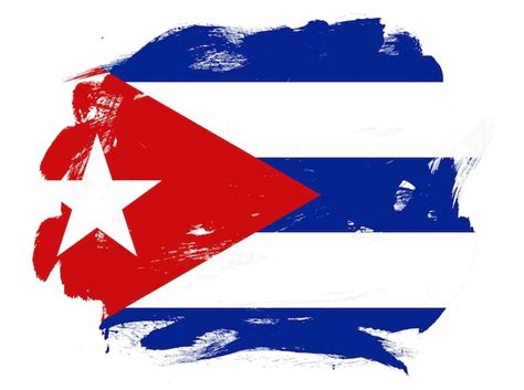 Premium Photo Cuba Flag On Abstract Painted White Stroke Brush Background
