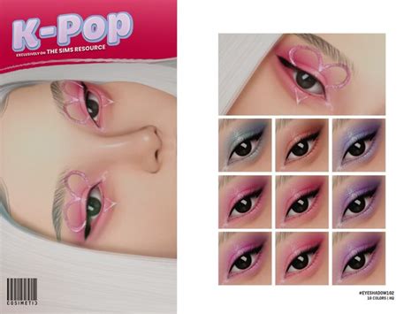 Cosimetic S K POP Glitter Pastel Eyeshadow N102 Sims Sims 4 Cc