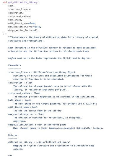 missing args in get diffraction library diffsims 0 3 0 · issue 152 · pyxem diffsims · github