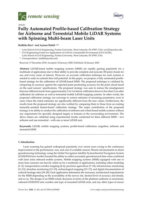 Pdf Fully Automated Profile Based Calibration Strategy For Airborne