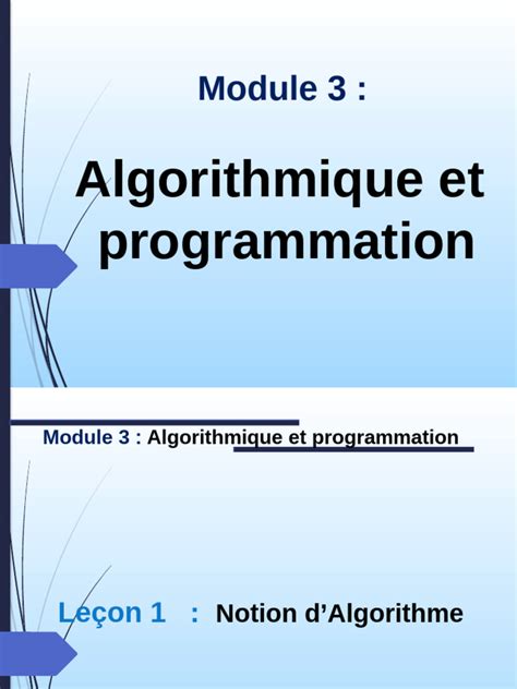 notion algorithme pdf programmation informatique algorithmes