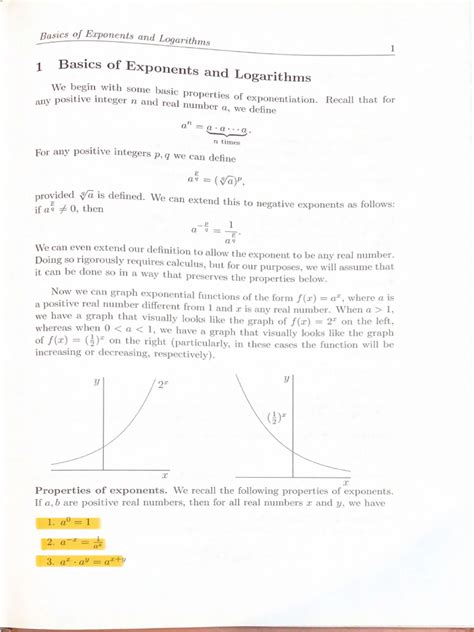 Basic Of Exponents And Logarithms Pdf