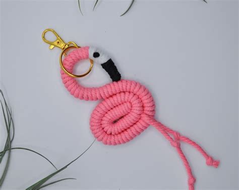 Pink Flamingo Keychain Etsy
