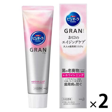 퓨오라 Gran그랜드 화이트닌구 화이트 허벌 민트의 향기 맛 95g 1세트2개 가오 치약 화이트닌구 미백 재팬스토어
