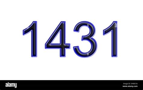 blue 1431 number 3d effect white background Stock Photo - Alamy