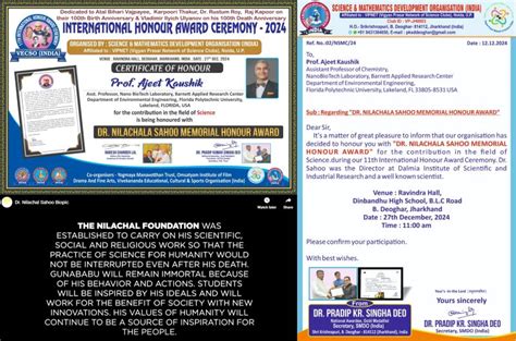 Ajeet Kaushik Ph D Fics I Mrsc I Ecs I Acs I Aaas On Linkedin Award