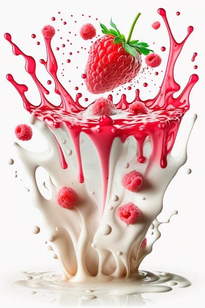 Premium Photo Splash Of Milk Or Yogurt On A White Background Generative Ai