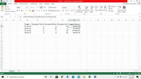Kenali Rumus Pengurangan Tanggal Di Excel Yuk