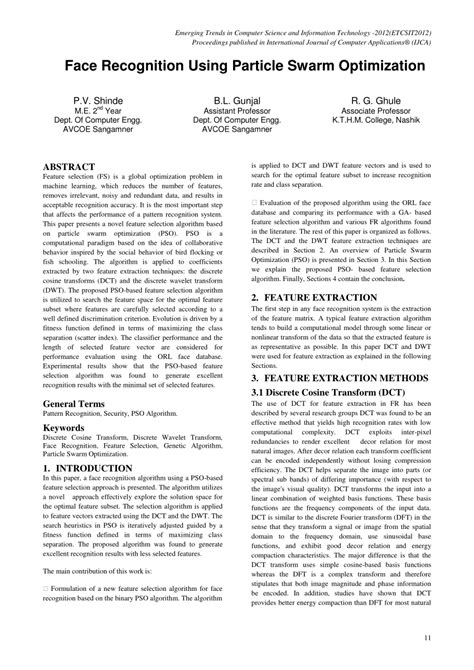Pdf Face Recognition Using Particle Swarm Optimization