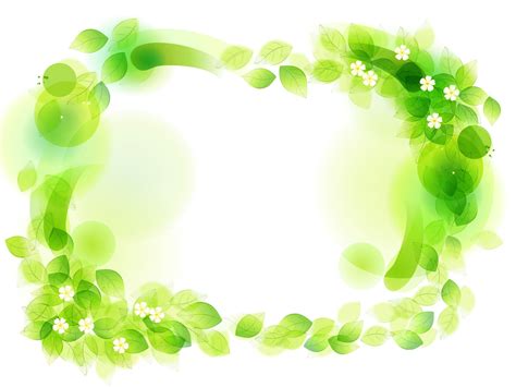 Green Floral Frame Powerpoint Template Backgrounds Free Abstract