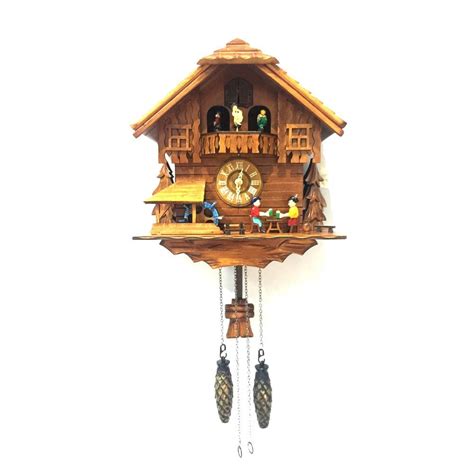 Aleko Handcrafted Wooden Cuckoo Clock With Chirping Bird And Dancing