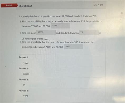 Solved A Normally Distributed Population Has Mean 57 800 And