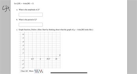 solved eet f θ 4sin 2θ 2 a what is the amplitude of f