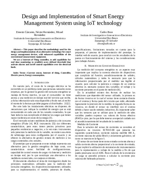 pdf design and implementation of smart energy management system using
