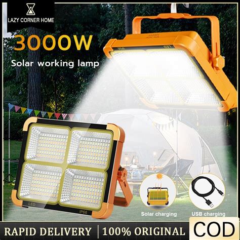 Solar Rechargeable Floodlight Outdoor Emergency Portable Camping Light Usb Integrated