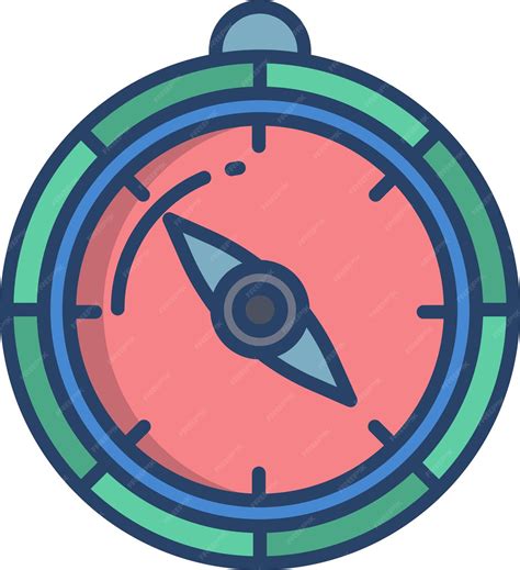 Premium Vector Compass Linear Color Illustration Premium Vector Compass Linear Color Illustration
