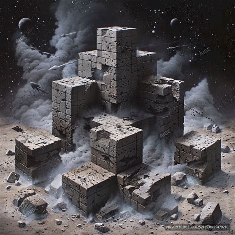 Ai创作图空间感场景 科幻立体画 3d立体插画风格 3d宇宙立体画 3d超现实主义 3d立体画星空窗口 3d概念艺术 宇宙三体立方体 概念立体画 世界末日立体画 灾难立体画 3d奇幻艺术 科幻