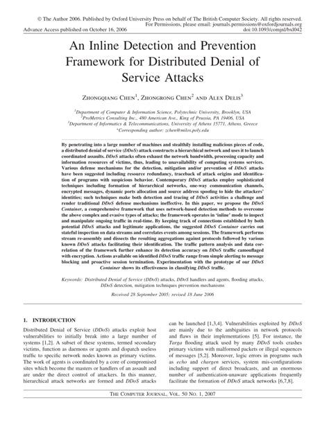 pdf an inline detection and prevention framework for distributed