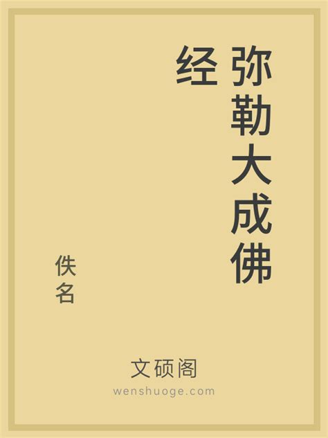 弥勒大成佛经 书籍 文硕阁