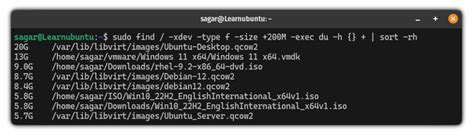 Find Large Files On Ubuntu
