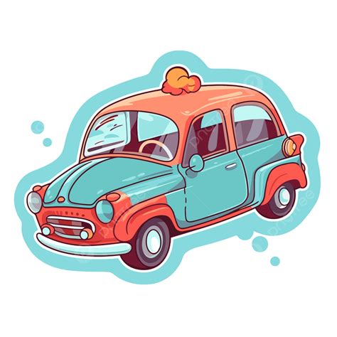 만화 작은 차 만화 컬러 클립 아트 벡터 고립 된 만화 자동차 드라이브와 스티커 디자인 상표 Png 일러스트 및 벡터 에 대한 무료 다운로드 Pngtree