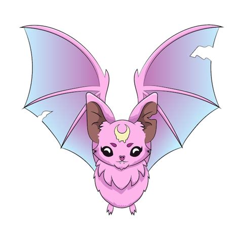 Chauve Souris Goth Pastel Kawaii Effrayante Mignonne Vecteur Premium