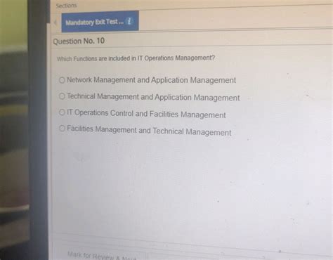Sections Mandatory Exit Test Question No Studyx