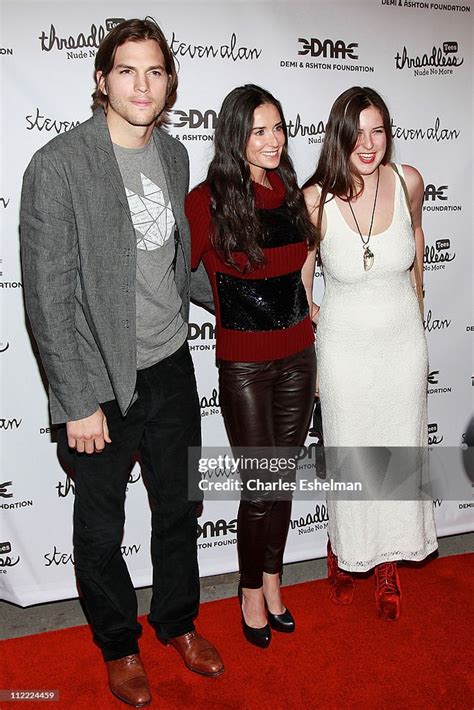 Actors Ashton Kutcher Demi Moore And Scout Willis Attend The Launch