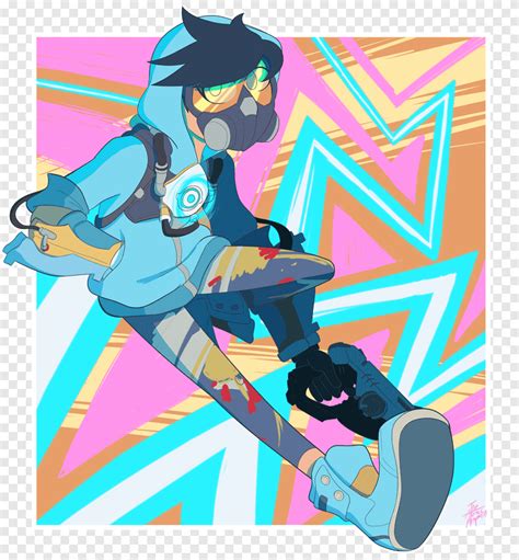 Overwatch Tracer Graffiti Fan Fan Graffiti Art พื้นที่ ศิลปะ Png Pngegg