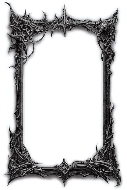Ornate Black Gothic Mirror Frame With Intricate Detailing Premium Ai
