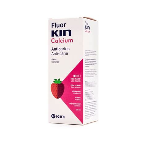Kin Fluorkin Enjuague Bucal Calcium Sabor Fresa 500ml