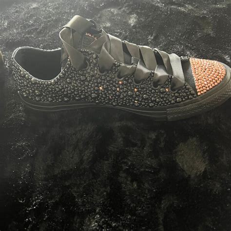 Black Bling Converse Wedding Bling Custom Bling Converse Birthday Bling