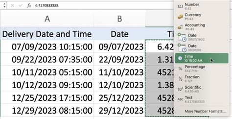 how to separate date and time in excel myexcelonline