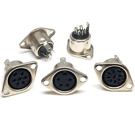 10pcs Computer Keyboard Socket 3p 4p 5p 6p 7p 8p Din S Terminal Connector Female Jack Mount