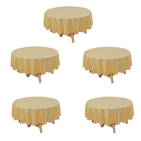 Plastic Round Table Covers 84 Gold Efavormart