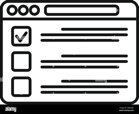 Browser Icon Outline Vector Computer Window Stock Vector Image Art