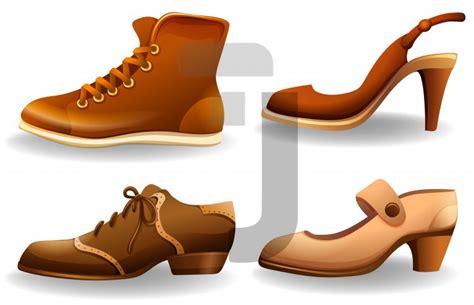 دانلود وکتور مجموعه ای از سبک های مختلف کفش زنانه مرد دانلود رایگان