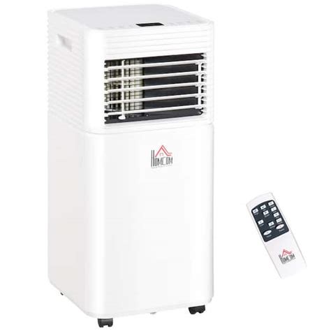 HOMCOM BTU Portable Air Conditioner Cools Sq Ft With Dehumidifier In White