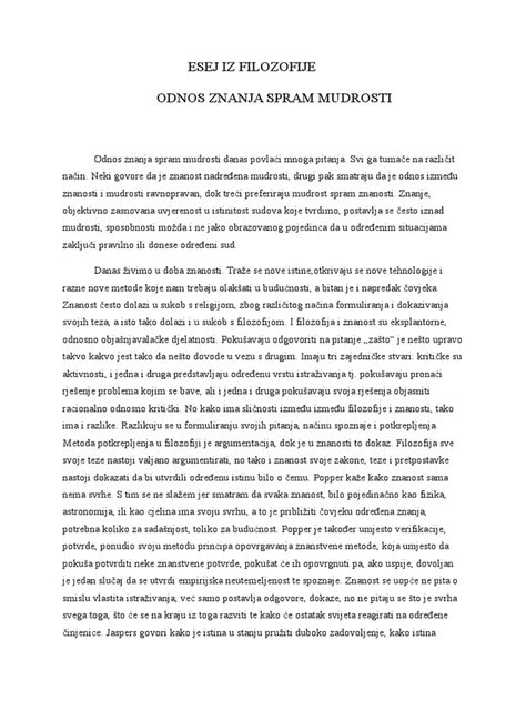 Esej Iz Filozofije Pdf