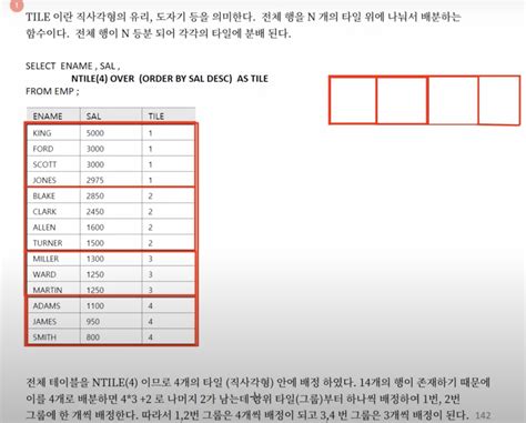 Sqld Window 함수 그룹 함수 계층형 질의