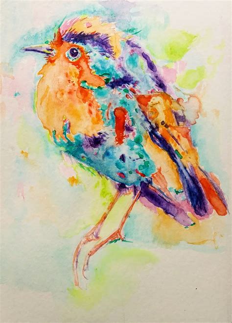 Colorful Bird Watercolor Paintings