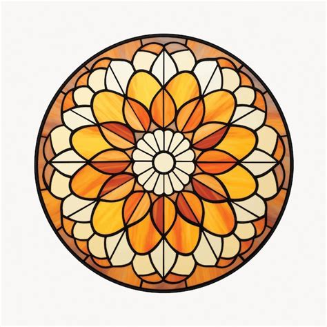 Premium Vector Colorful Stained Glass Flower