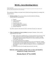 Curve Sketching Task Online Docx MCV U Curve Sketching Task Overall Expectations
