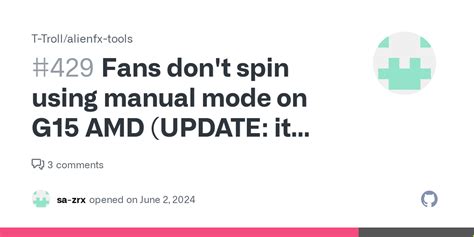 Fans Don T Spin Using Manual Mode On G AMD UPDATE It Works On Old AlienFX Versions Issue