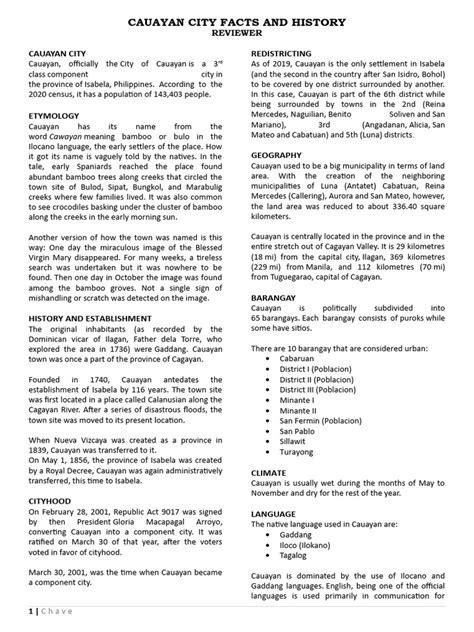 Cauayan City Reviewer Pdf