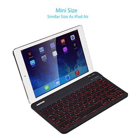 Arteck Hb030b Universal Slim Portable Wireless Bluetooth 3 0 7 Colors Backlit Keyboard